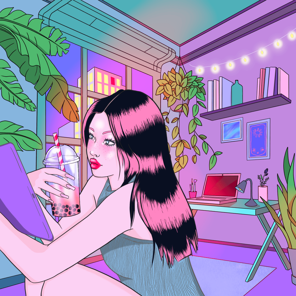 ‘Boba Girl’ digital print - FunDesign