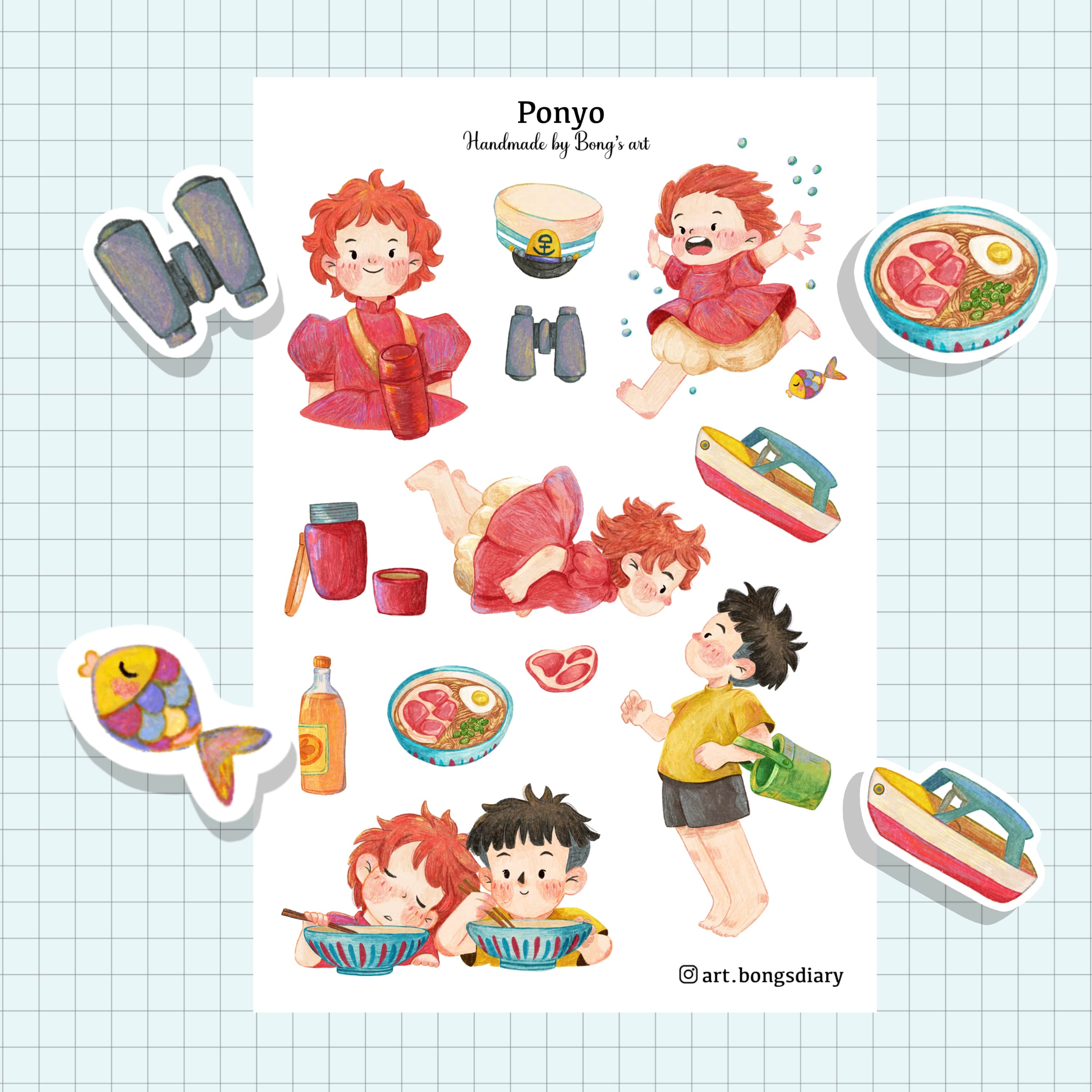 Ponyo | Waterproof Matte Sticker Sheet - Creative Hub for Artists ...